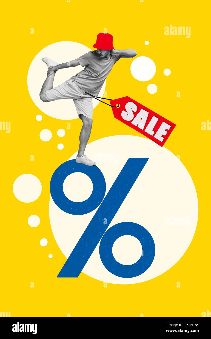 Vertical creative collage photo of positive funny guy dancing ...