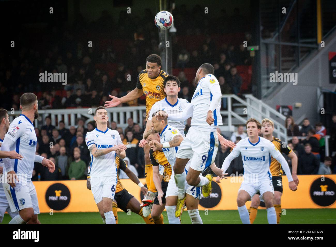 Newport, UK. 19th Nov, 2022. Priestley Farquharson of Newport county (c ...