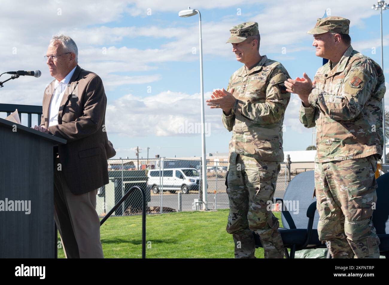 Gen. Daniel R. Hokanson, chief of the National Guard Bureau (center ...