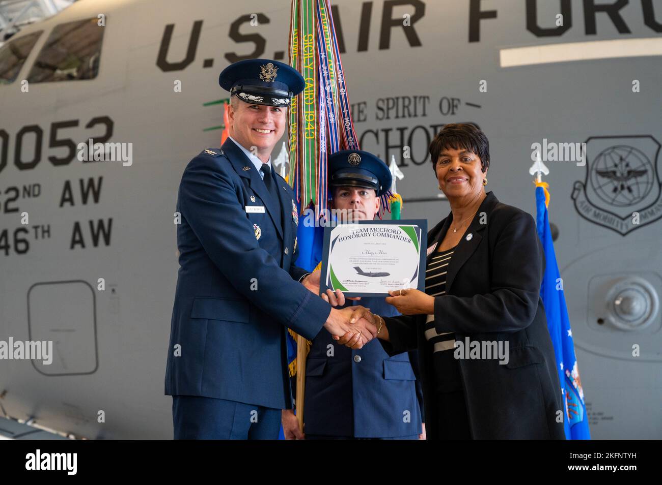 U.S. Air Force Col. David Fazenbaker, commander of the 62d Airlift Wing ...