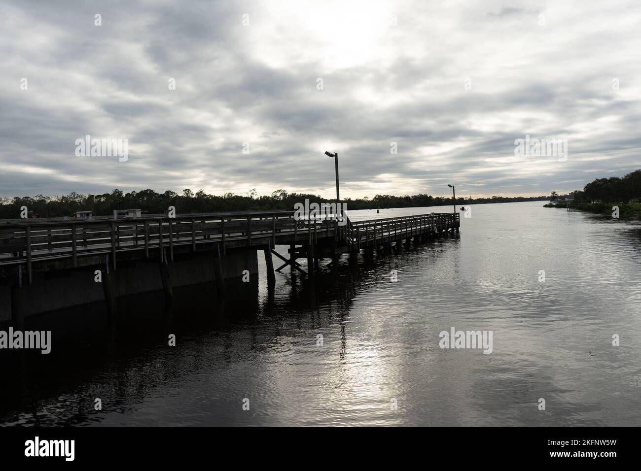 Looking out at the Caloosahatchee River for the W.P Franklin Lock & Dam ...