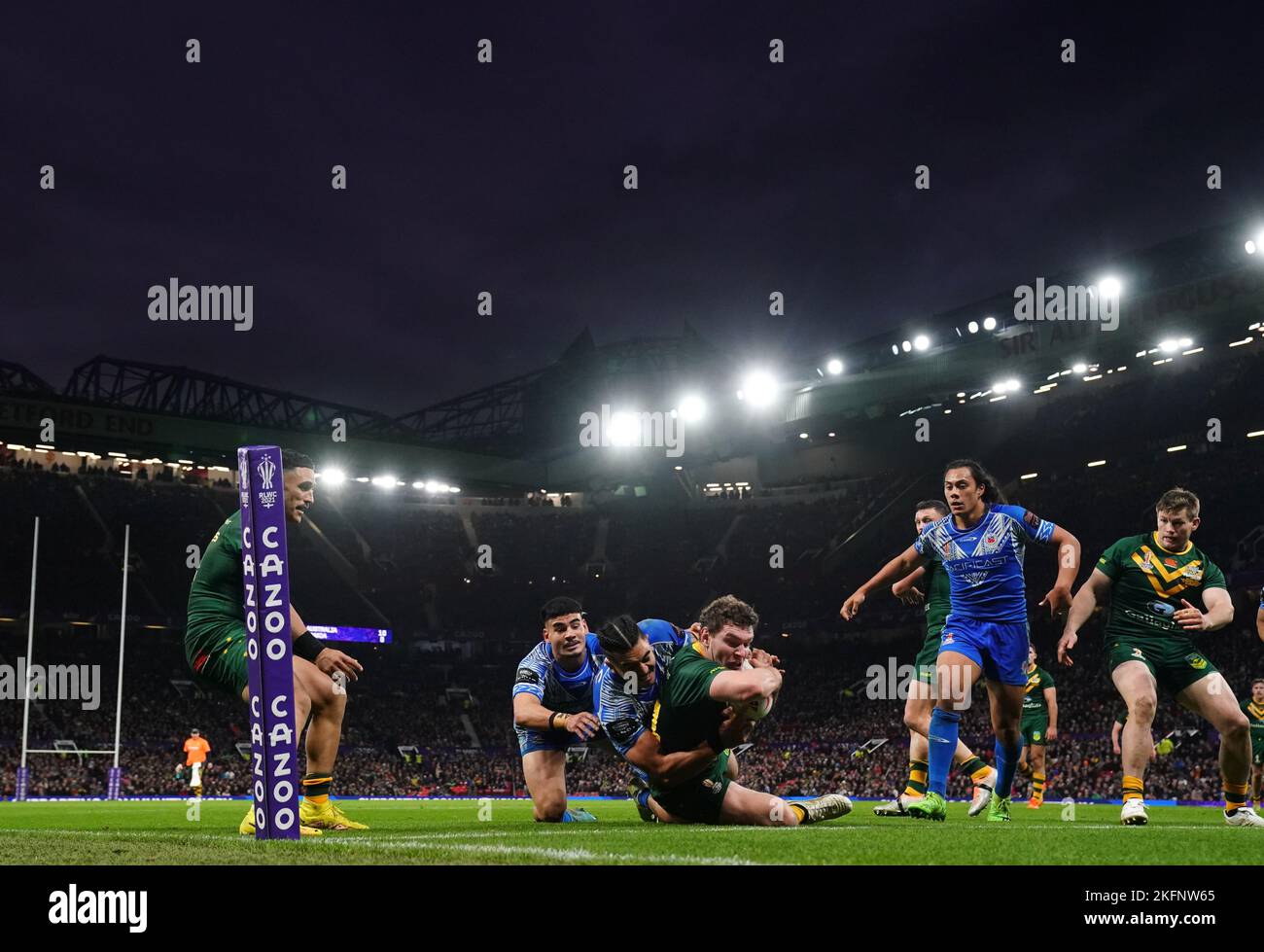 Australia's Liam Martin scores their side's third try of the game ...