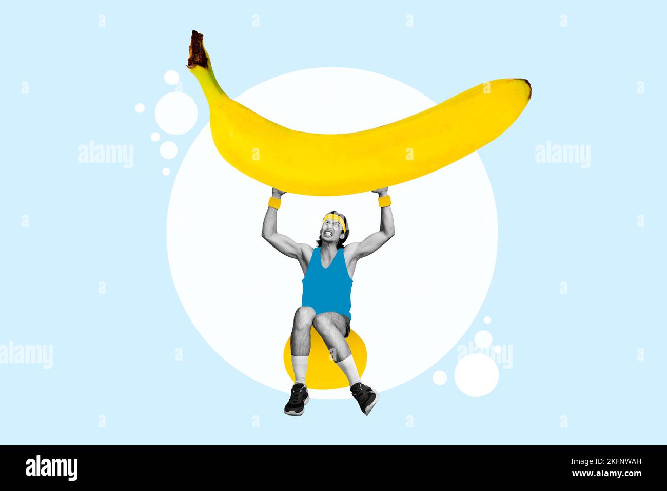 Creative abstract template collage of funny funky guy sportsman ...