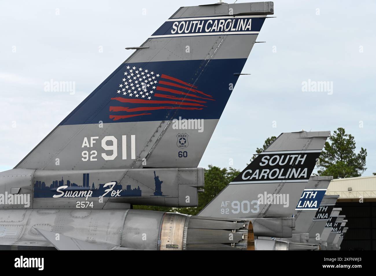U.S. Air Force F-16 fighter jets from the South Carolina Air National ...