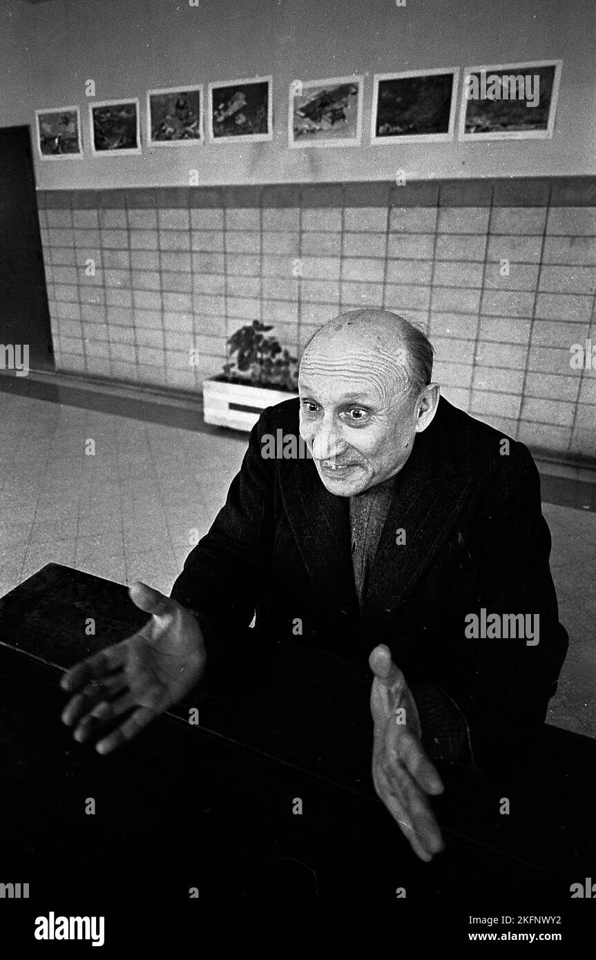 Jacobo Fijman, Argentine poet, during a press interview in Buenos Aires ...