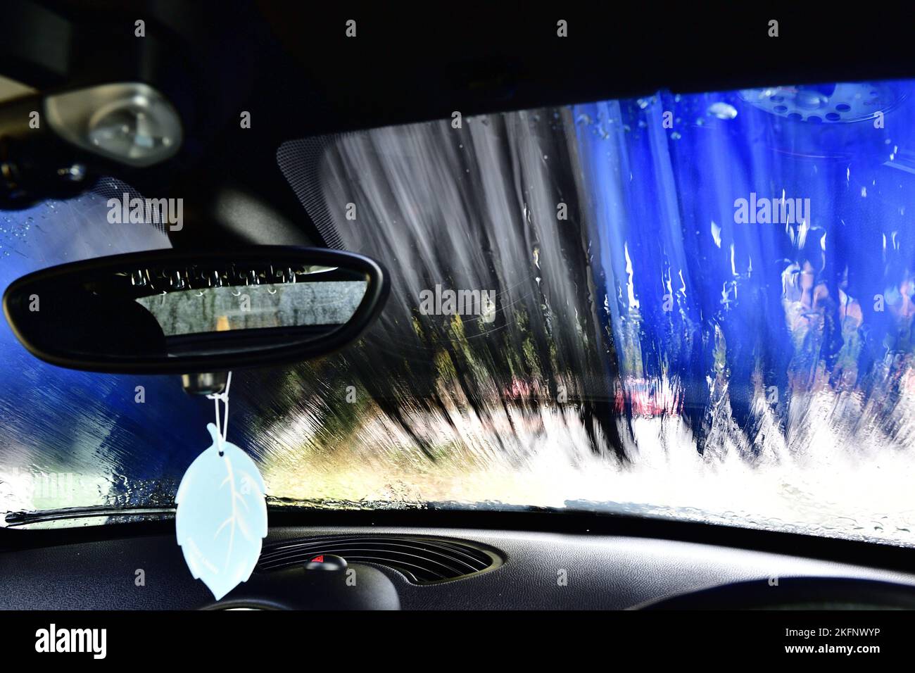 A car wash shot from inside the car being washed Stock Photo - Alamy