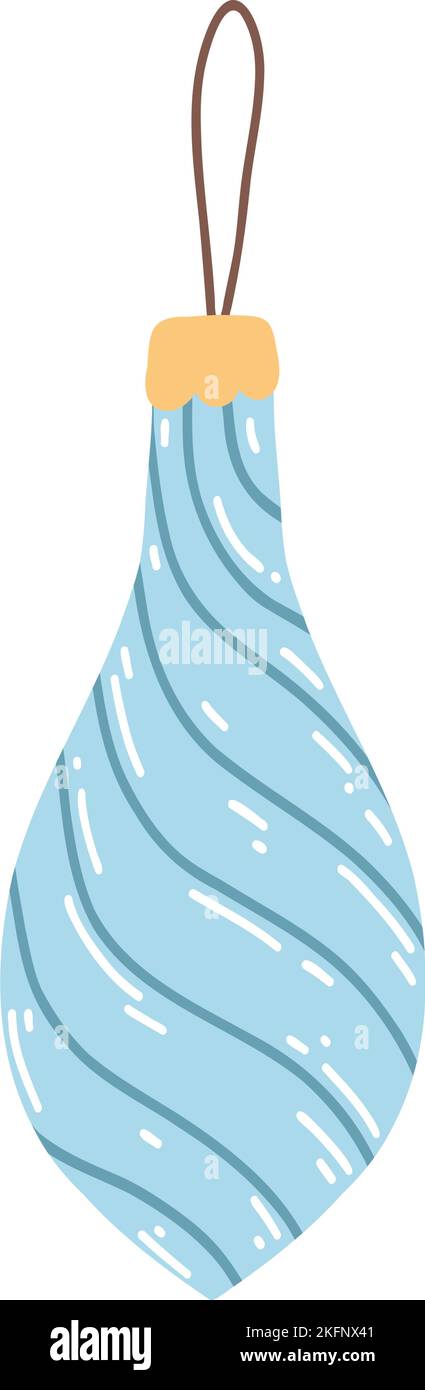 Christmas tree toy in cartoon flat style. Hand drawn vector ...