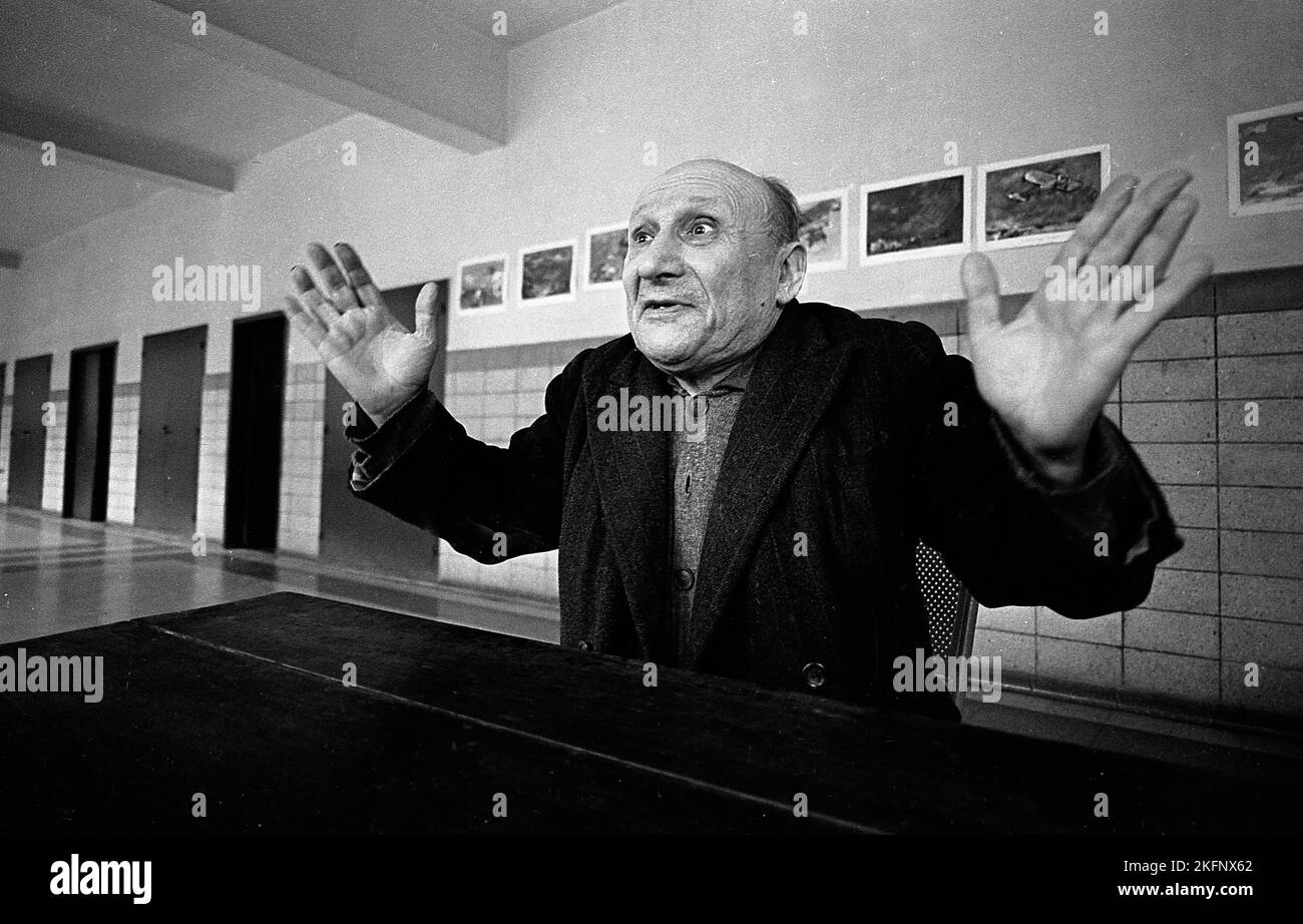Jacobo Fijman, Argentine poet, during a press interview in Buenos Aires ...