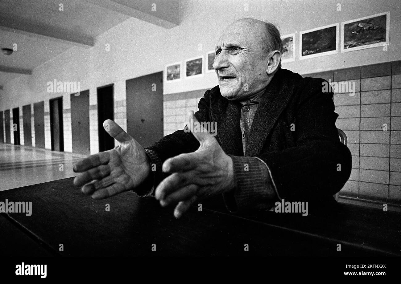 Jacobo Fijman, Argentine poet, during a press interview in Buenos Aires ...