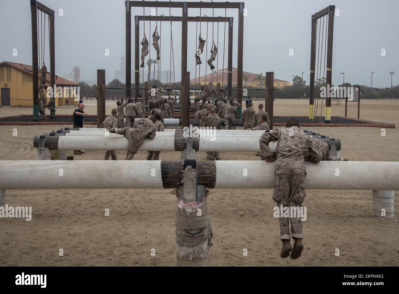 U.S. Marine Corps recruits with Kilo Company, 3rd Recruit Training ...