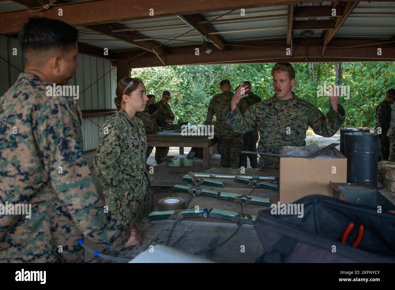 U.S. Marines and Sailors with Weapons Training Battalion discuss what ...