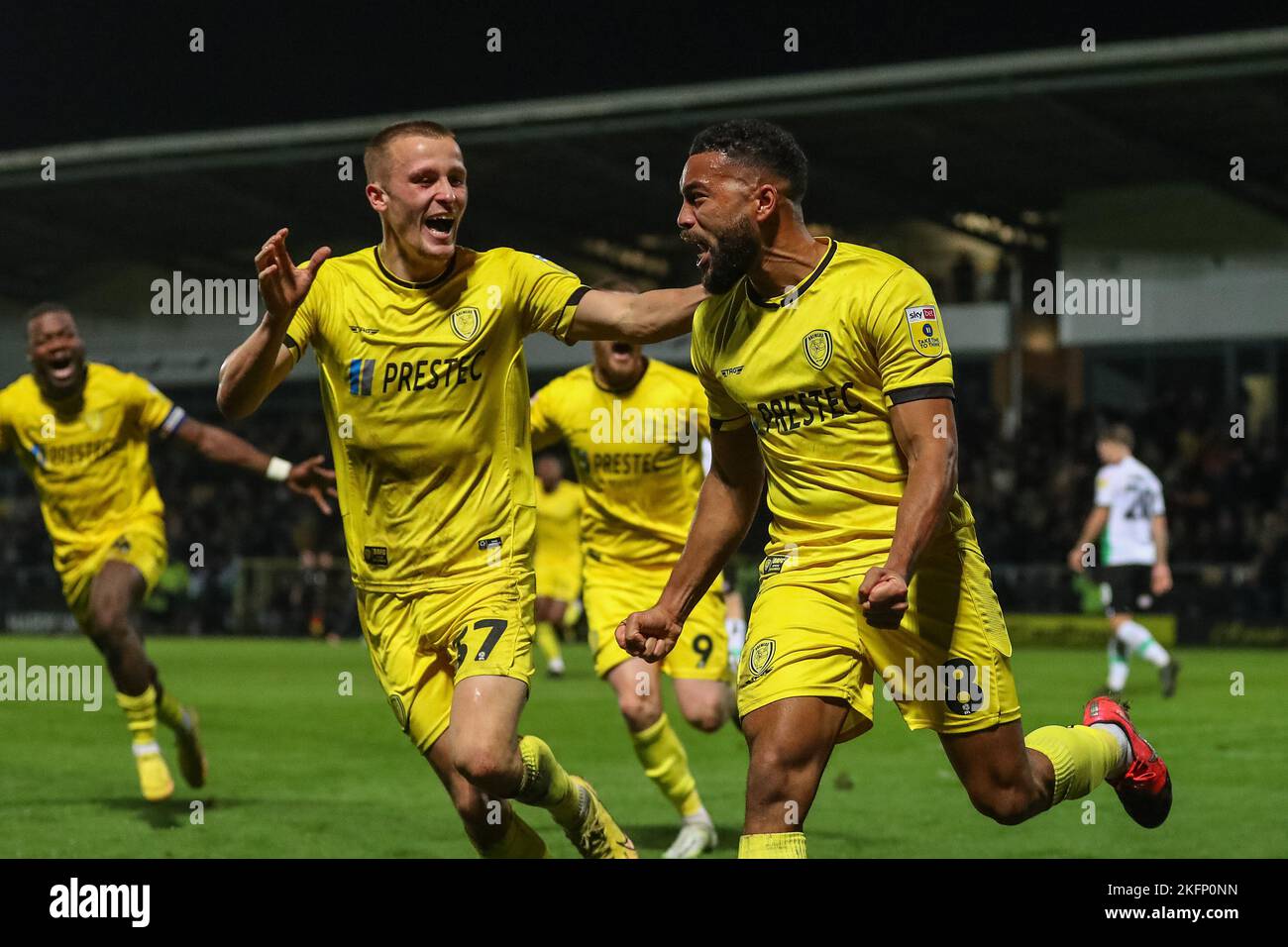 Adrian Mariappa #8 of Burton Albion celebrates his goal to make it 2-2 ...