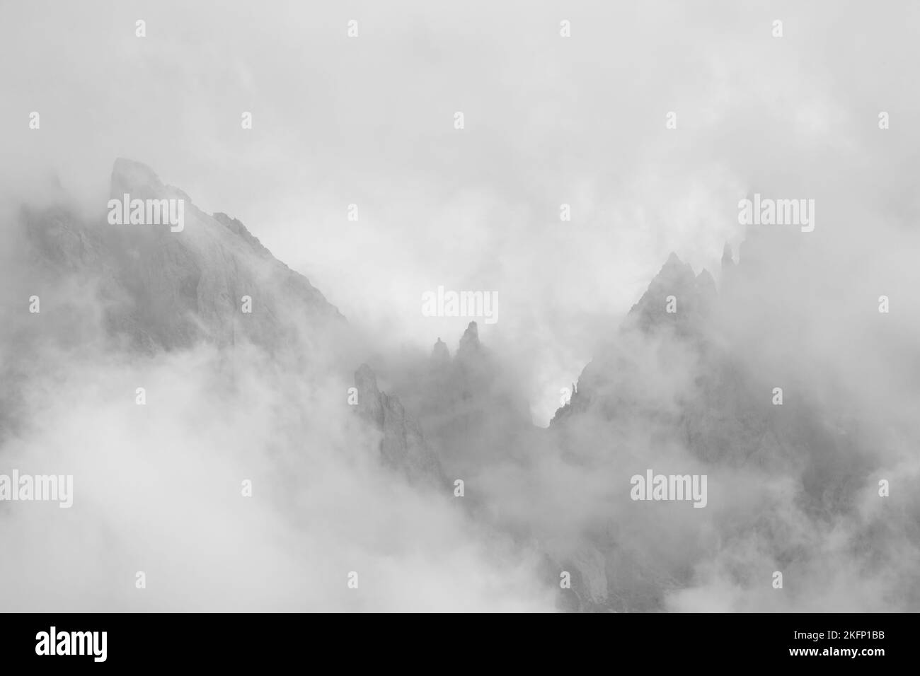 view on the Odle mount in a cloudy day - Val di Funes, Dolomites Stock ...