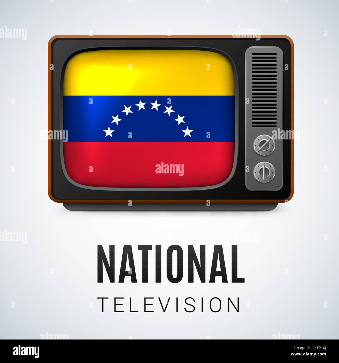Vintage TV and Flag of Venezuela as Symbol National Television. Tele ...