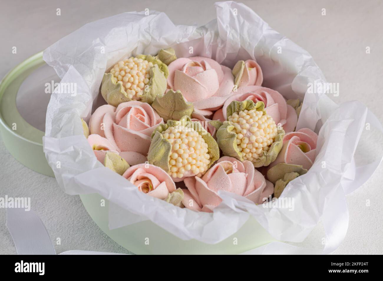 homemade Zephyr in a gift box, a beautiful delicate bouquet of Zephyr ...