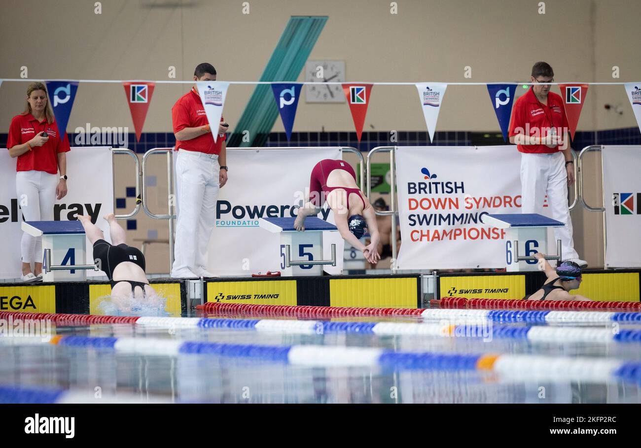 EDITORIAL USE ONLY Swimmers compete during the Womens's 200m Freestyle ...