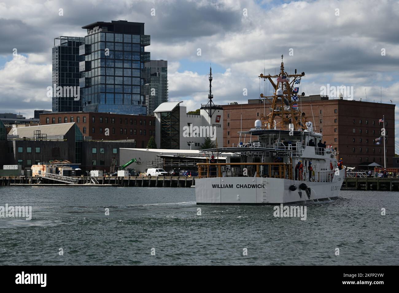 The Coast Guard Cutter William Chadwick (WPC-1150) makes its approach ...