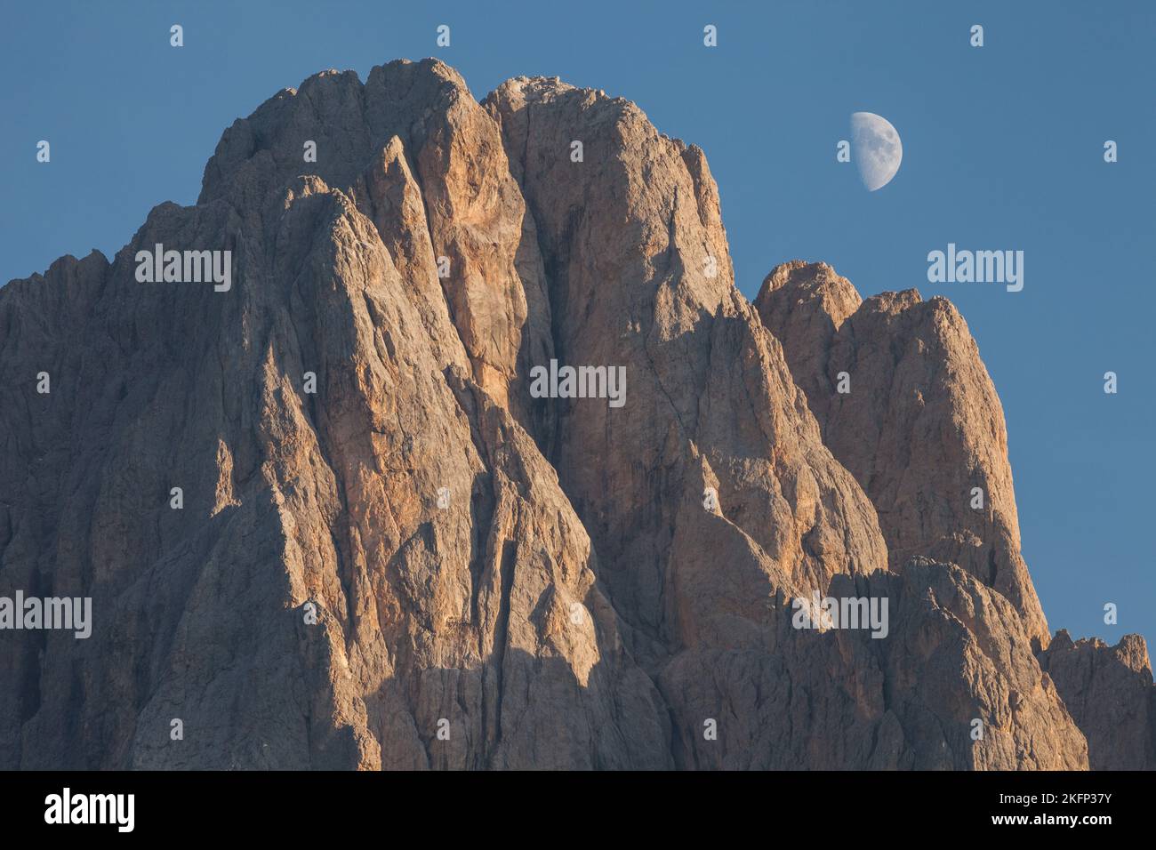 The Moon, behind the northern side of Sasso Lungo at sunset from the ...