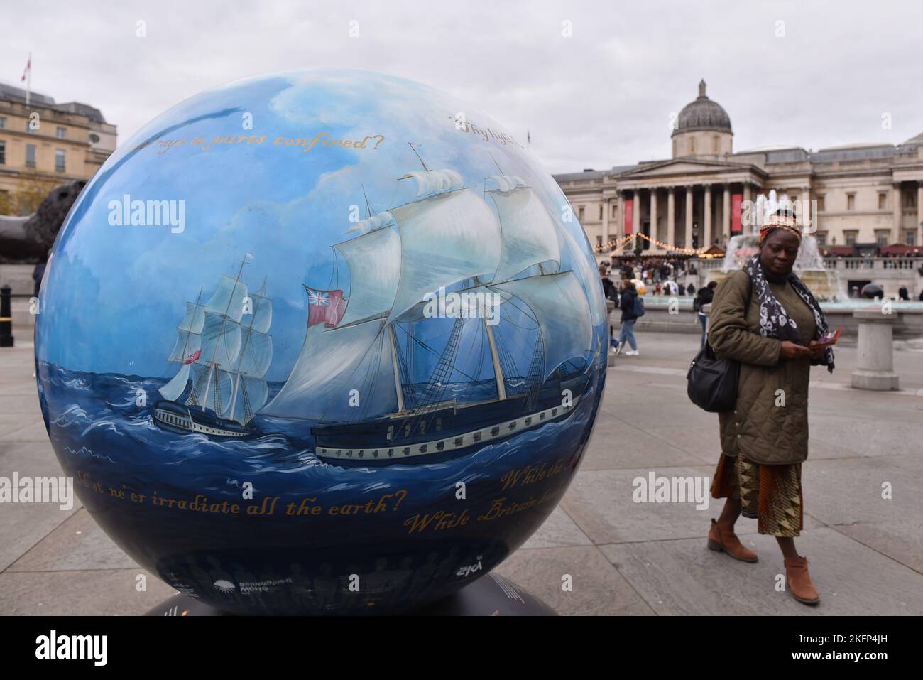 London, England, UK. 19th Nov, 2022. The World Reimagined installation ...