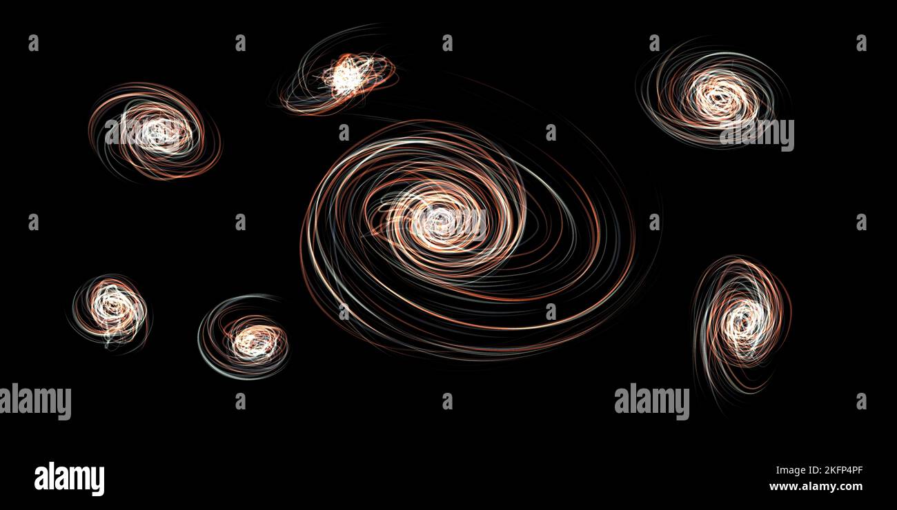 Exploding supernova , forminng of nebula. Black hole in the center of ...