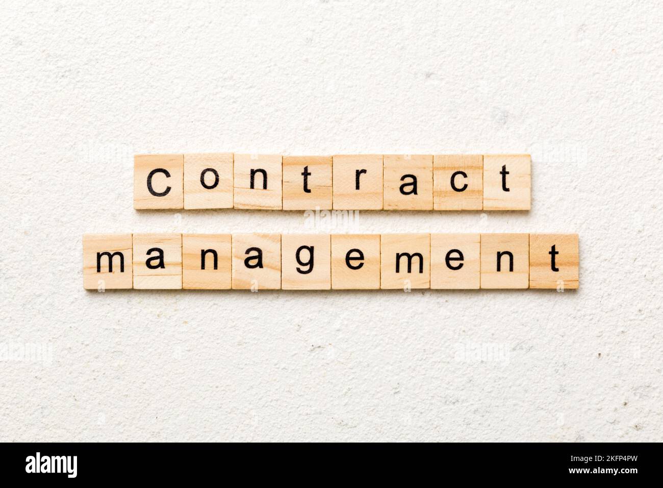 contract management word written on wood block. contract management ...