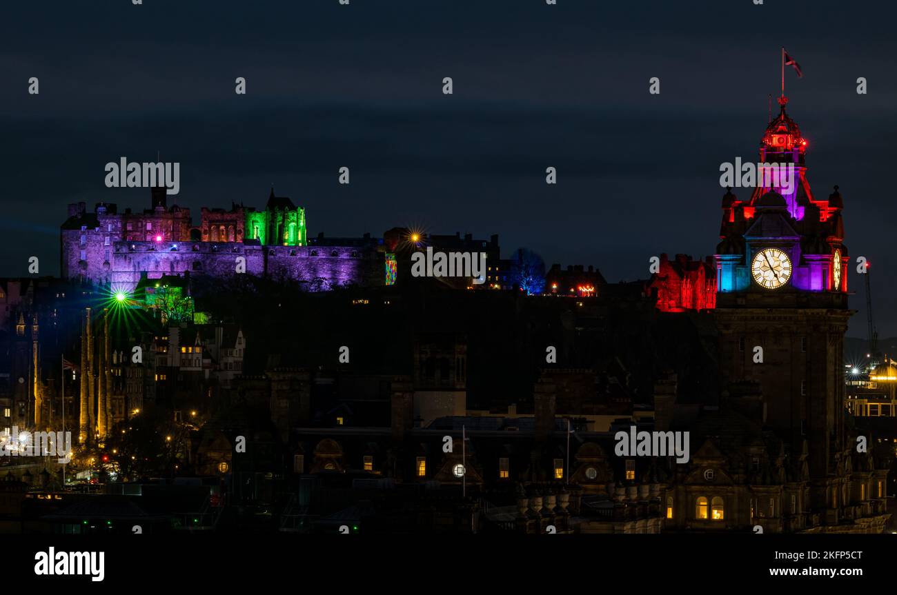 Edinburgh castle light show hi-res stock photography and images - Alamy