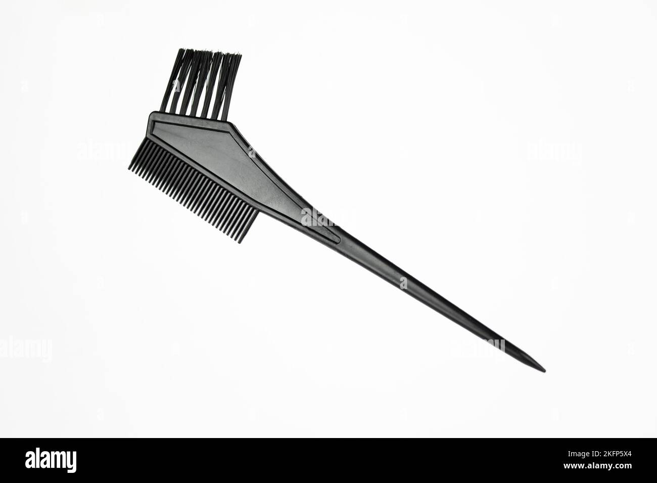 Professional hairdresser's accessories. Hair coloring brush on white ...