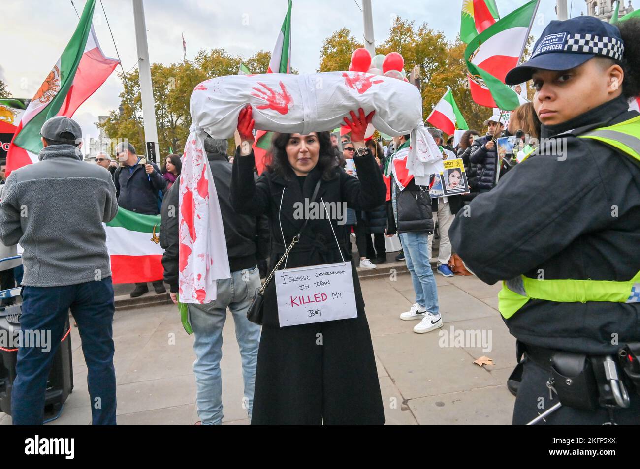 Parliament square, London, UK. 19th November 2022: Hundreds of Iranians ...