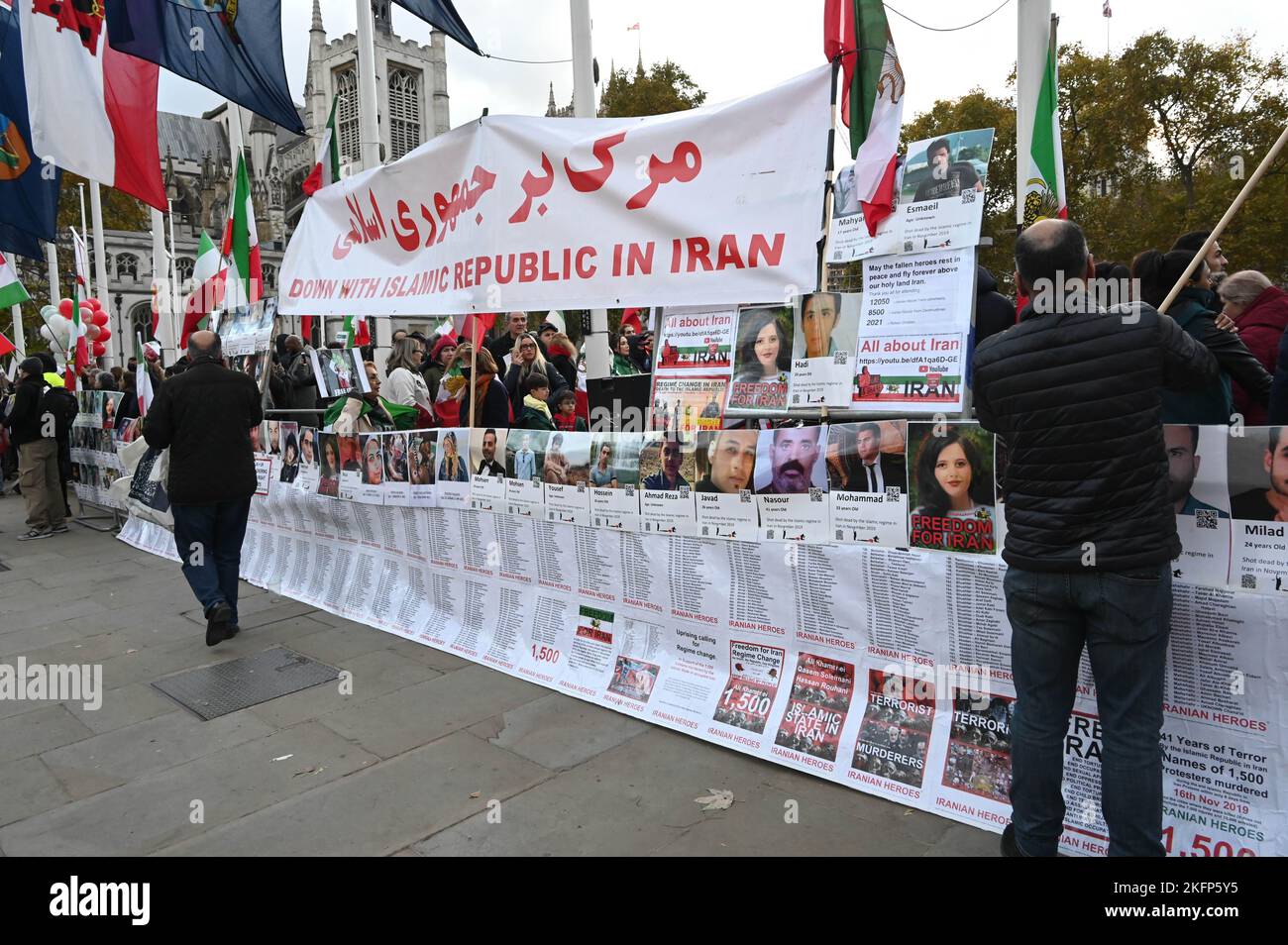 Parliament square, London, UK. 19th November 2022: Hundreds of Iranians ...