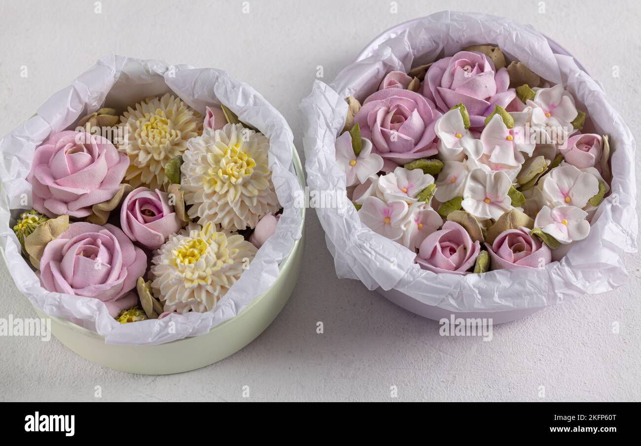 homemade Zephyr in a gift box, a beautiful delicate bouquet of Zephyr ...