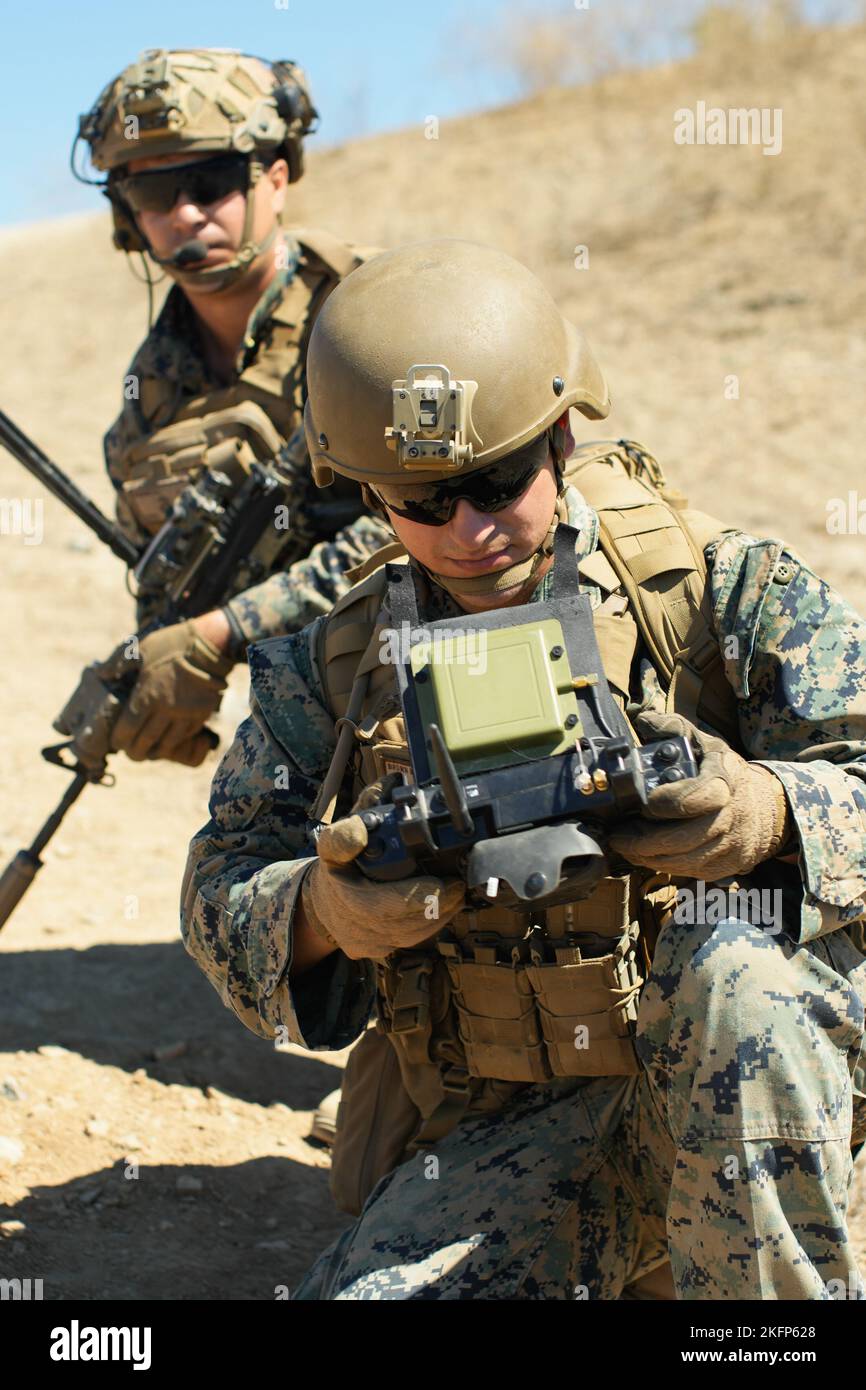 U.S. Marine Private First Class Mathew Brown, a rifleman assigned to ...
