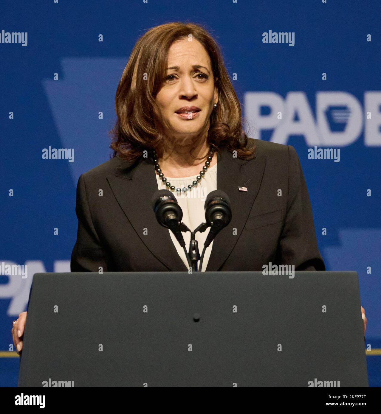 PHILADELPHIA, PA, USA - OCTOBER 28, 2022: Vice President Kamala Harris ...