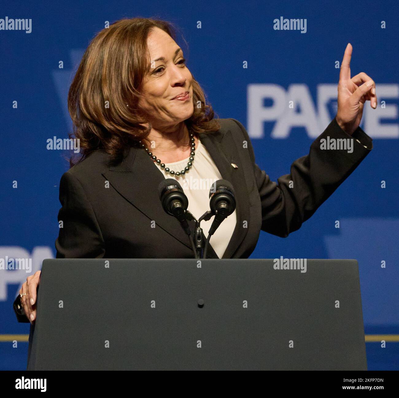 PHILADELPHIA, PA, USA - OCTOBER 28, 2022: Vice President Kamala Harris ...