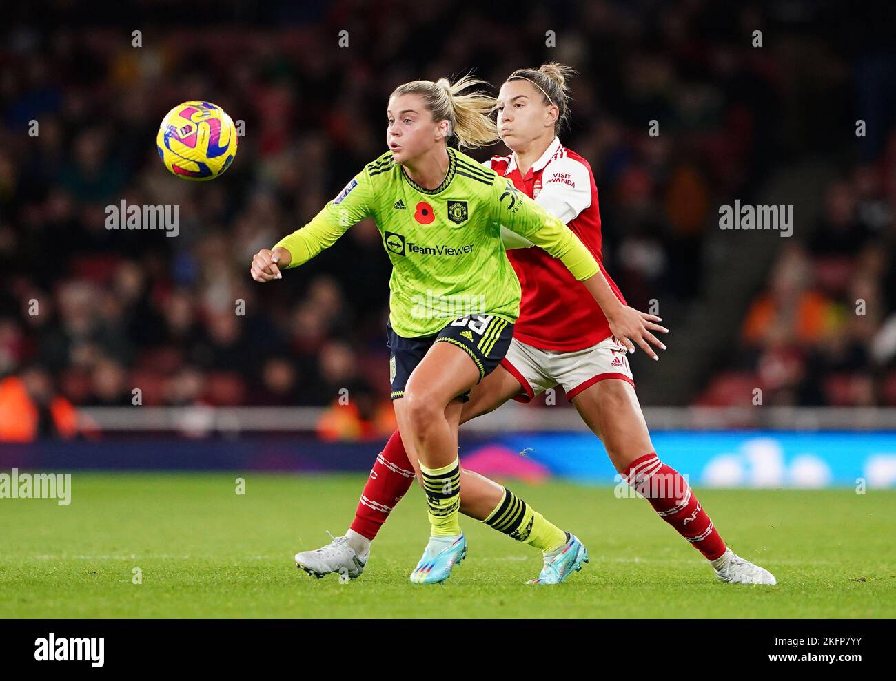 Manchester Uniteds Alessia Russo Left And Arsenals Steph Catley