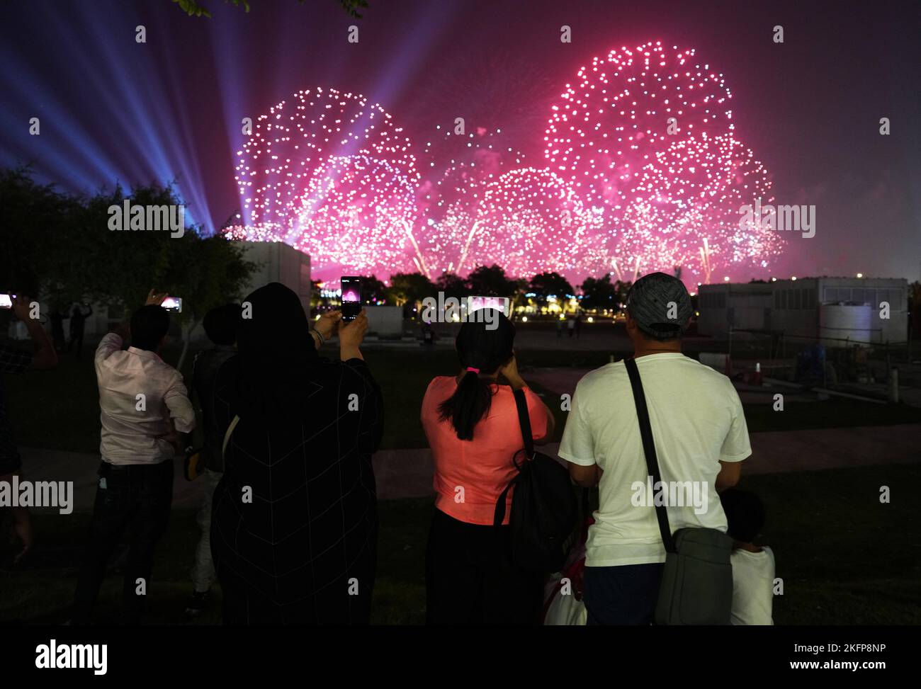 Doha-Qatar, 19 November 2022, Football fans and residents of Doha, at the FIFA fan fest on the ...