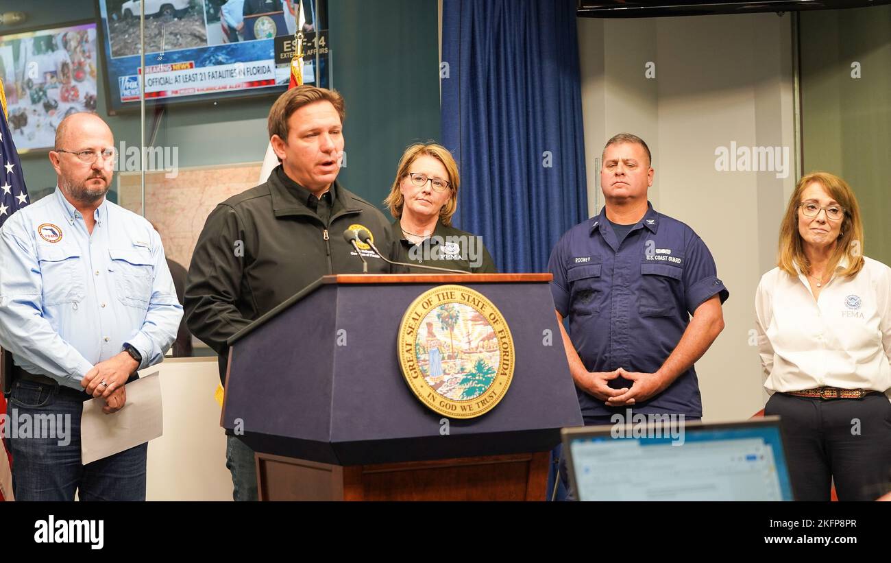 Tallahassee, FL, September 30, 2022 - Florida Governor Ron DeSantis ...