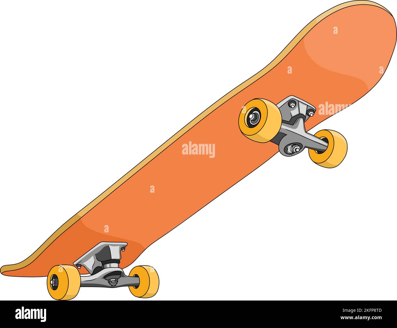 Vector illustration of orange skateboard cartoon Stock Vector Image ...