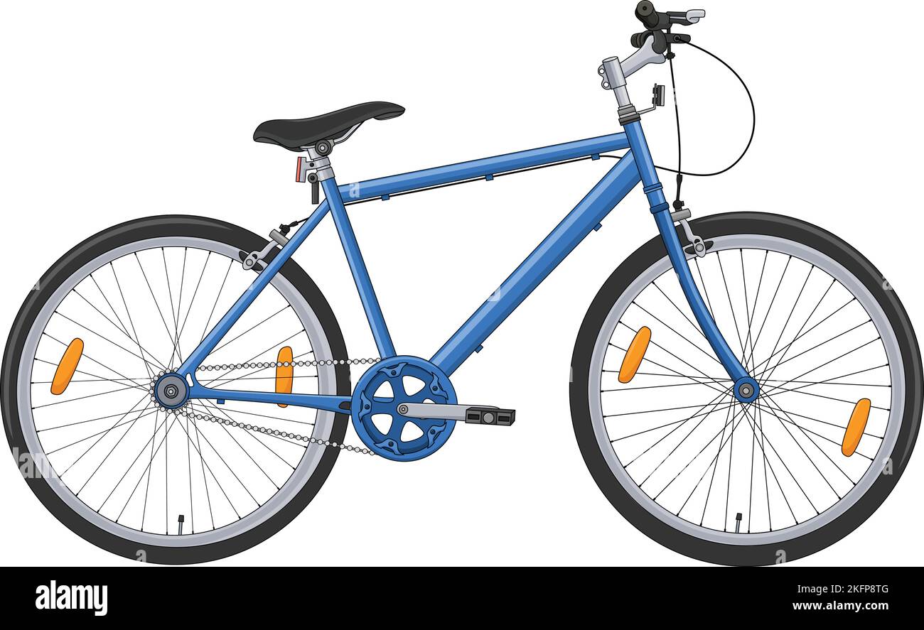 Vector illustration of blue Bicycle cartoon Stock Vector Image & Art ...