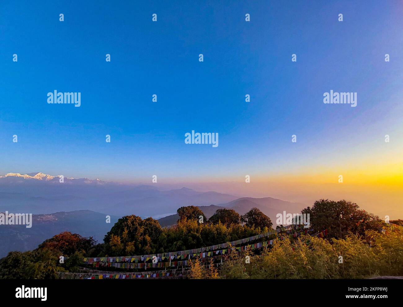 A beautiful sunset over Tiger Hill in India Stock Photo - Alamy