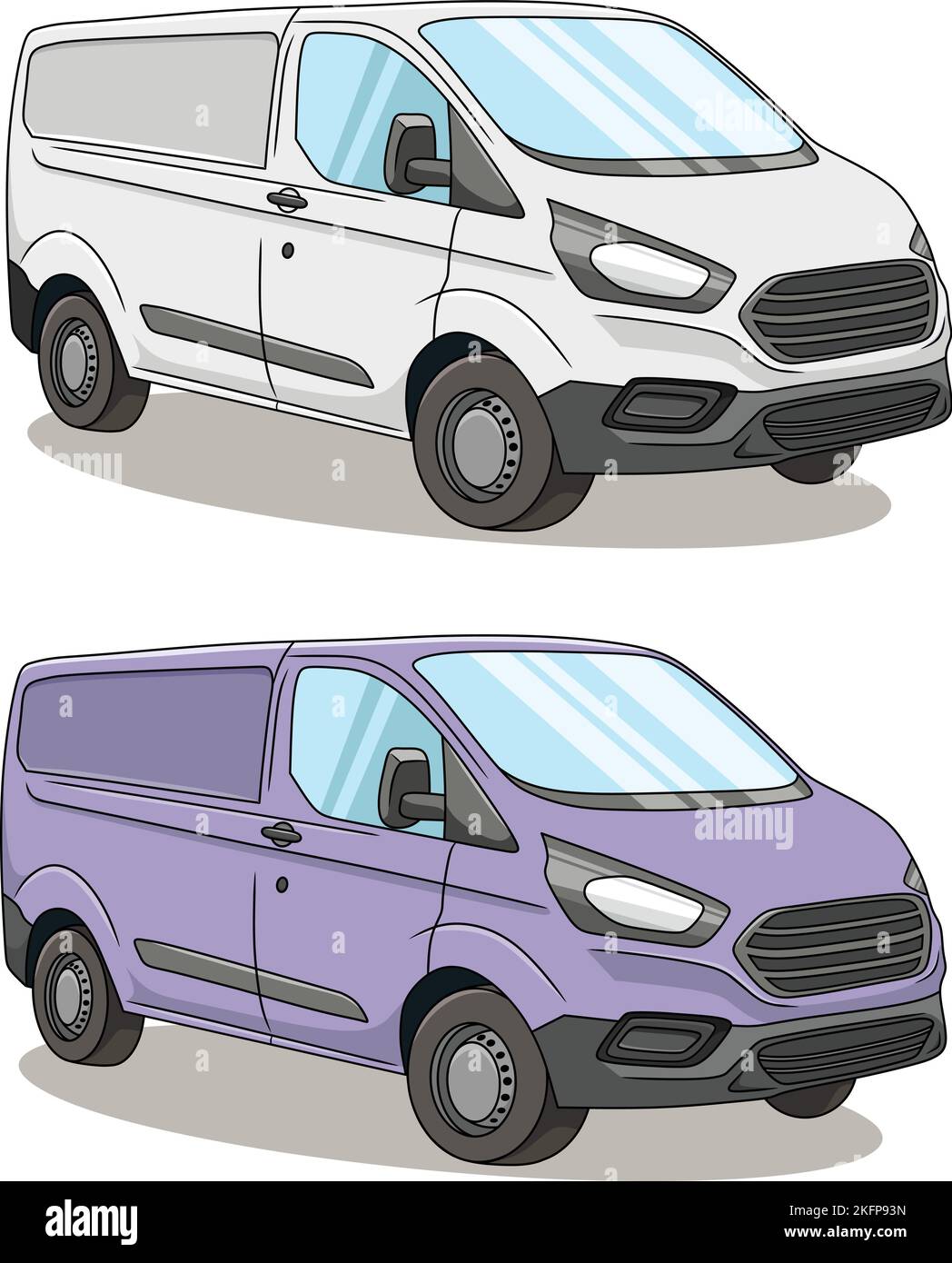 Vector illustration of Van in two color white and blue Stock Vector ...