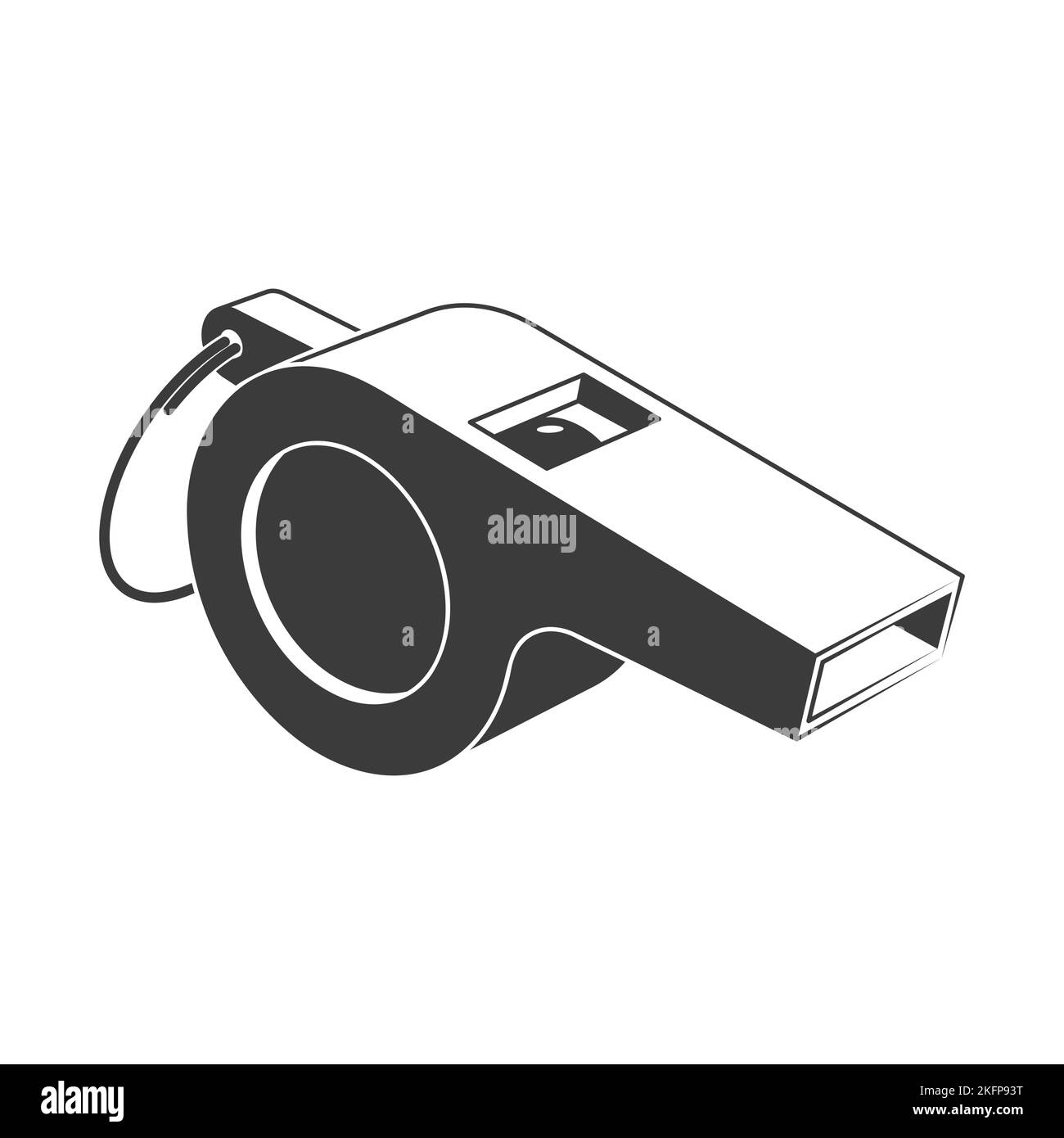 Referee whistle icon silhouettes. Vector illustration. Sport whistle ...