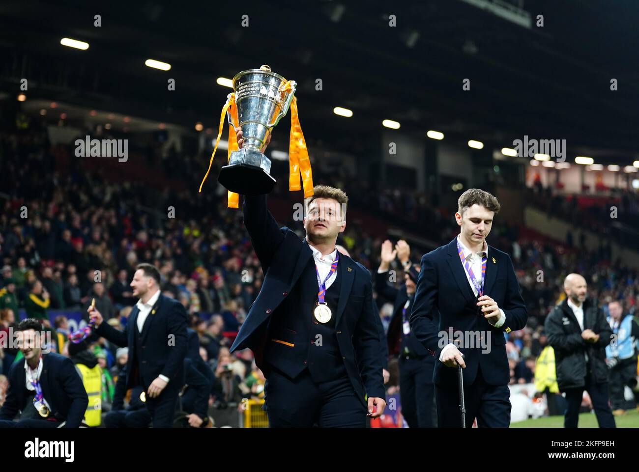 England's Tom Halliwell with the trophy for Wheelchair rugby following ...