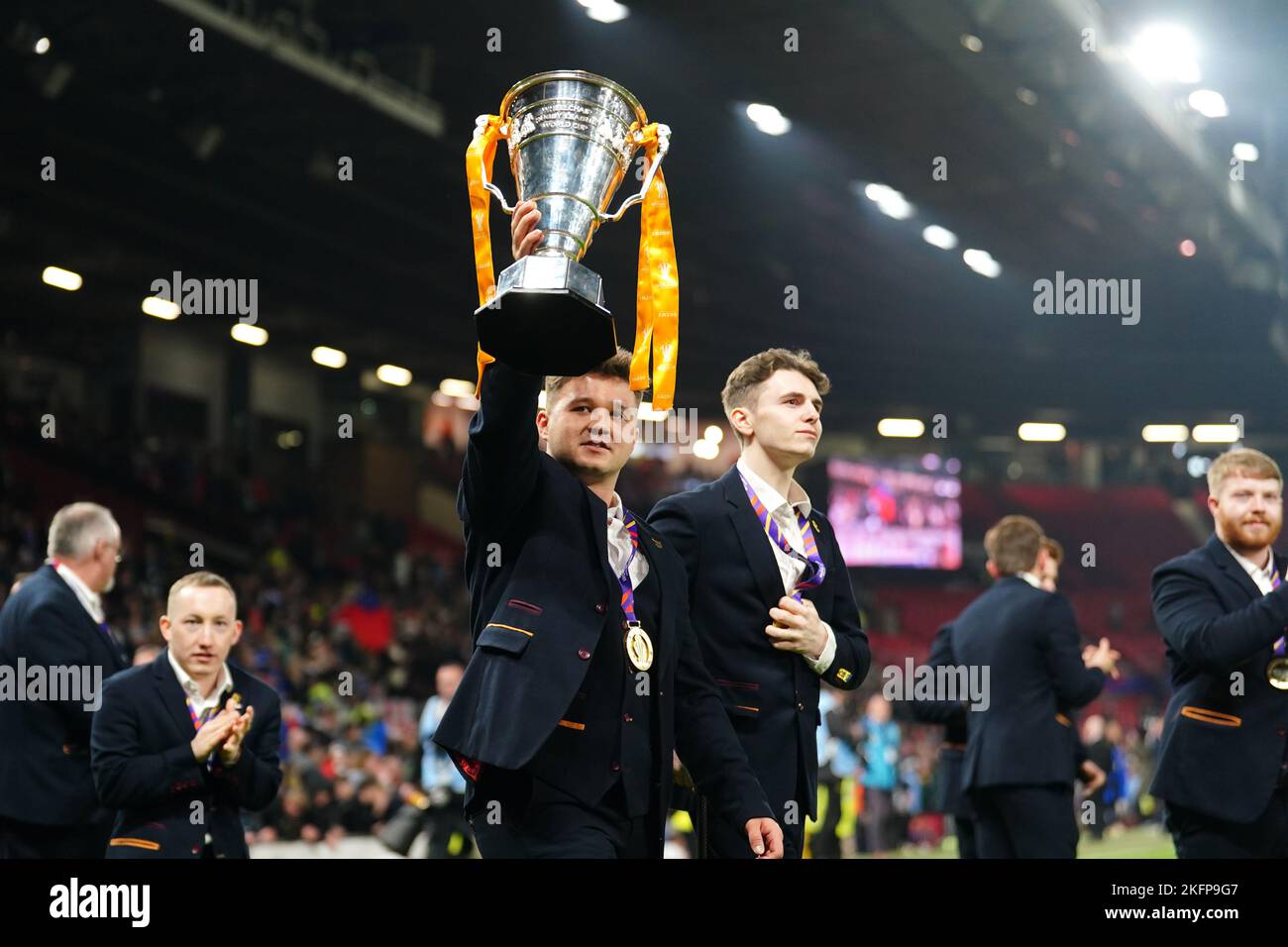 England's Tom Halliwell with the trophy for Wheelchair rugby following ...