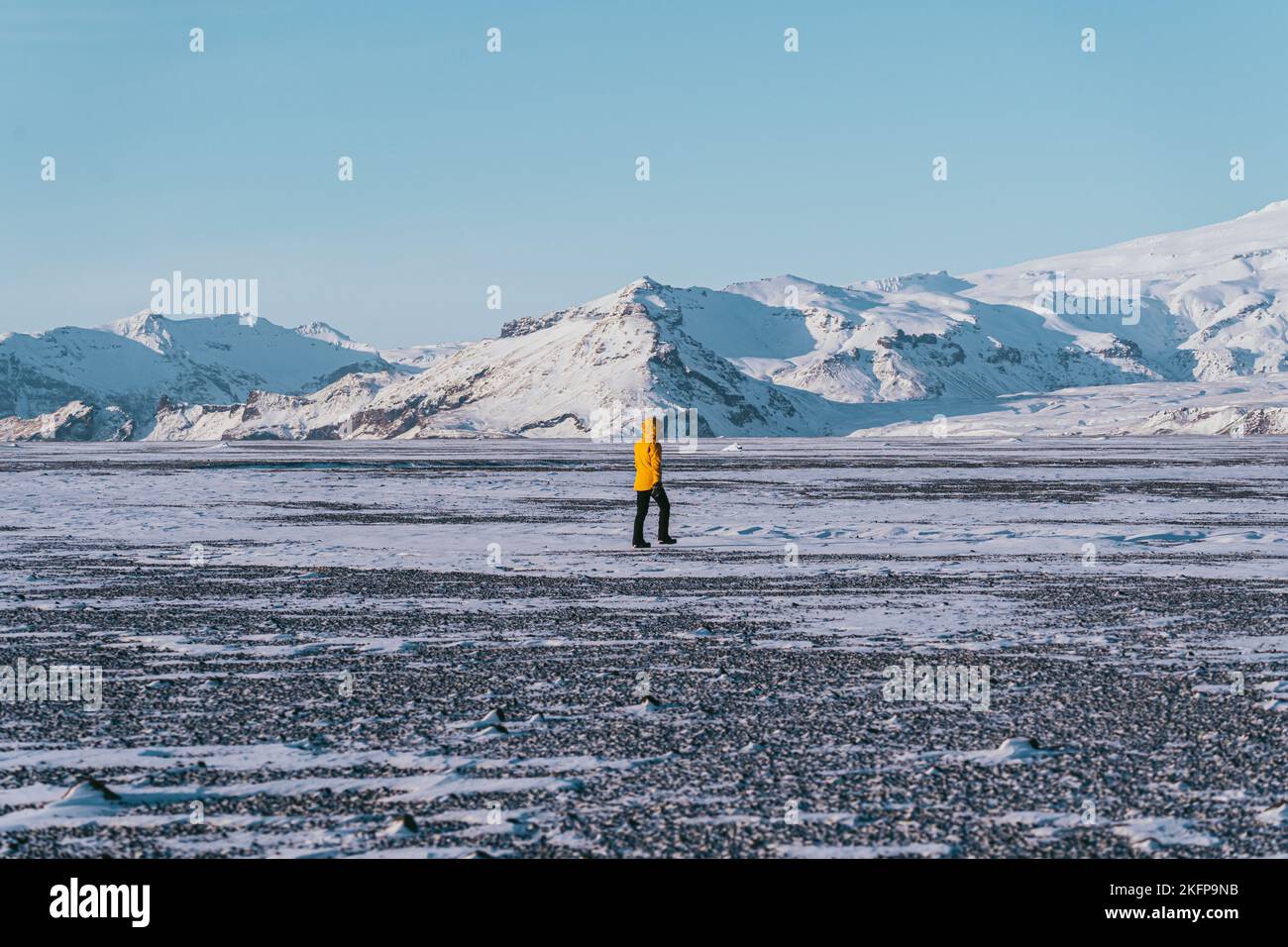 woman walking in the morning in iceland Stock Photo - Alamy