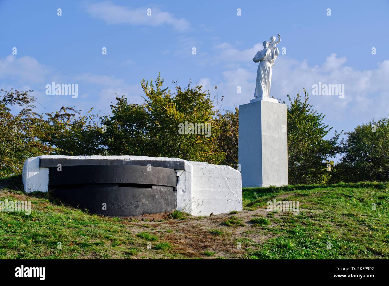 Kaliningrad, Russia, October 28, 2022.Sculpture mother and child and ...