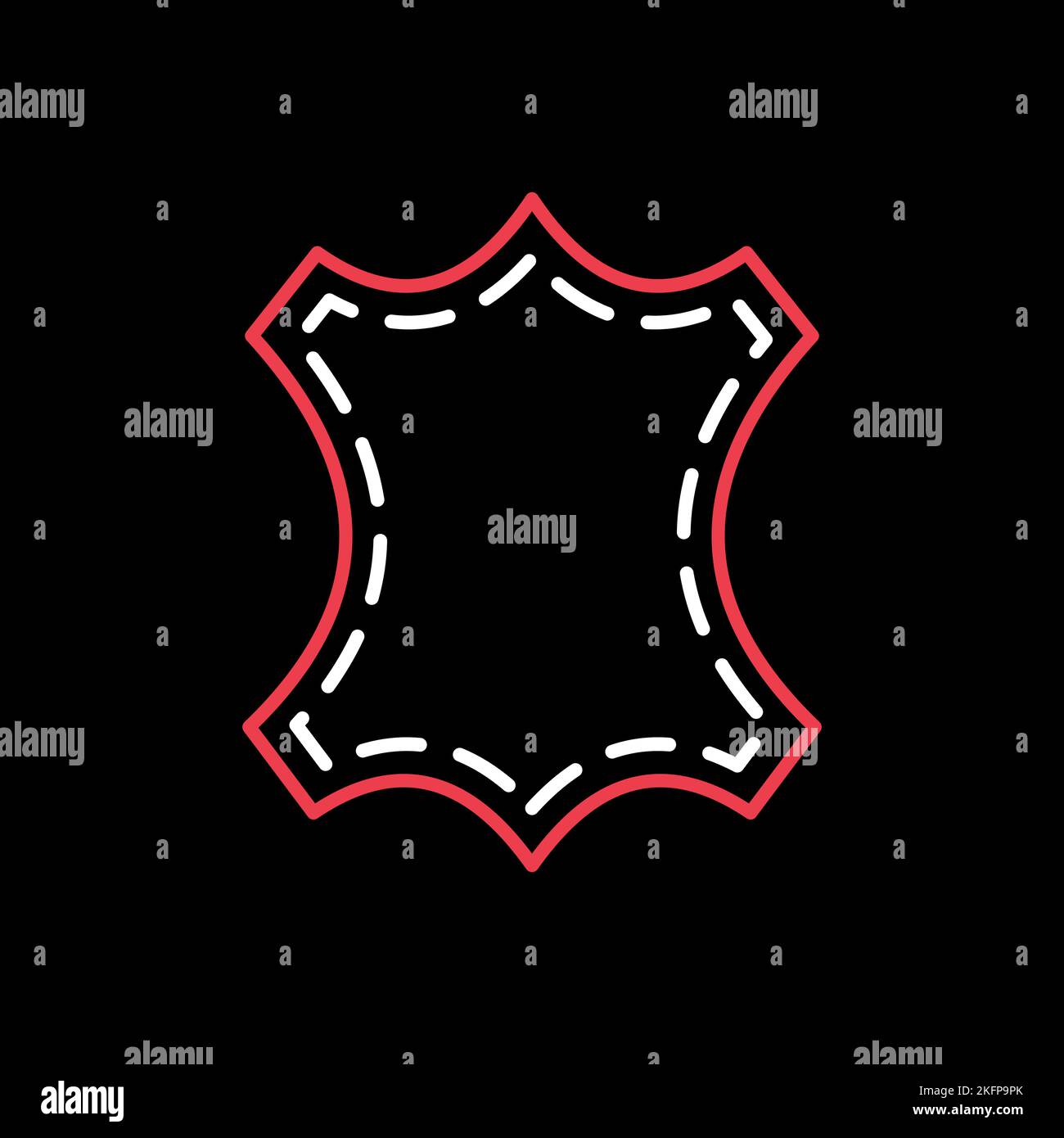 Leather isolated on dark background icon. Farm animal sign. Graph ...