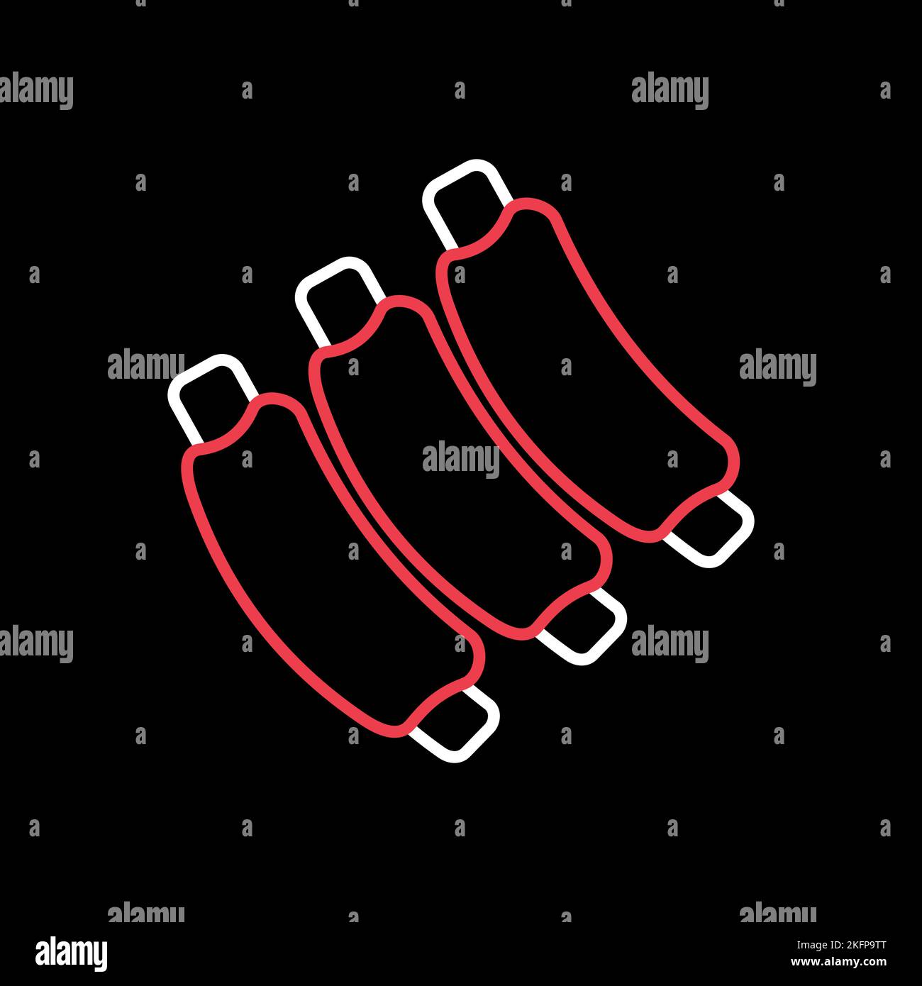 Ribs food meat isolated on dark background icon. Farm animal sign ...