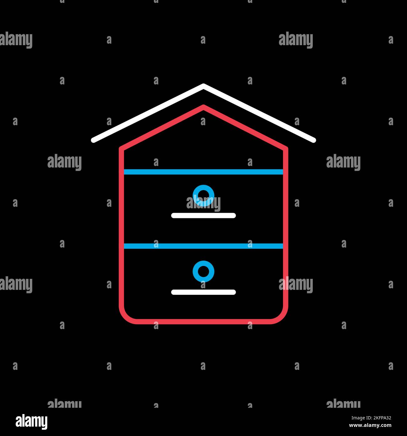 Beehive isolated on dark background icon. Farm animal sign. Graph ...