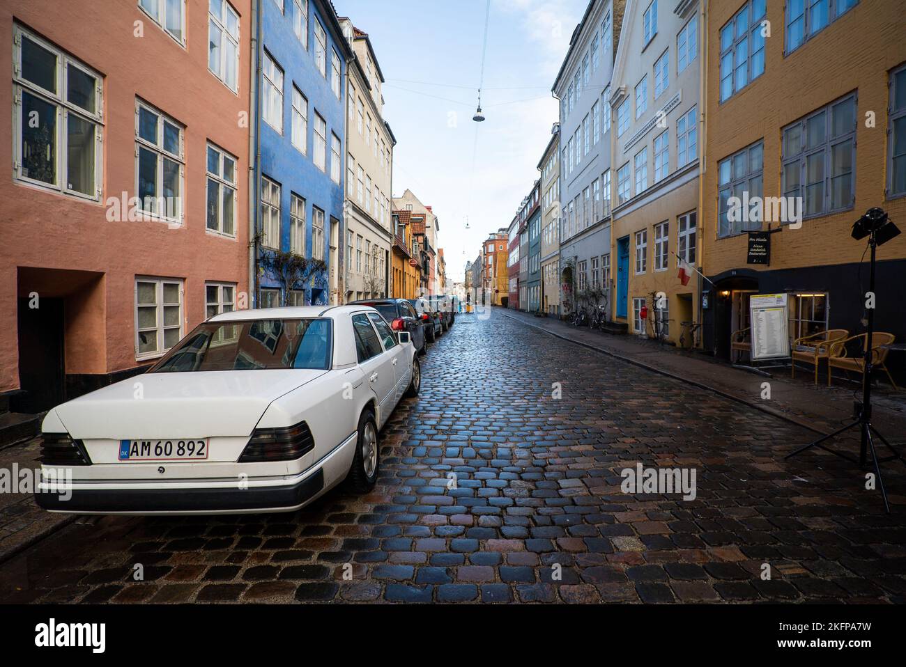 Old vintage Mercedes Benz parked up in the colourful streets of ...