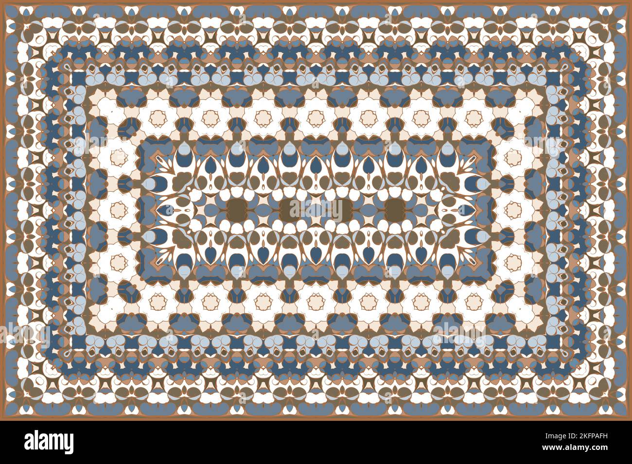 Rich persian blue colored carpet ethnic pattern Stock Vector Image ...